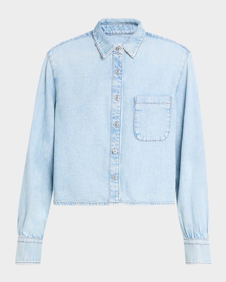 Rag & Bone Ultra Featherweight Cropped Maxine Shirt | Neiman Marcus