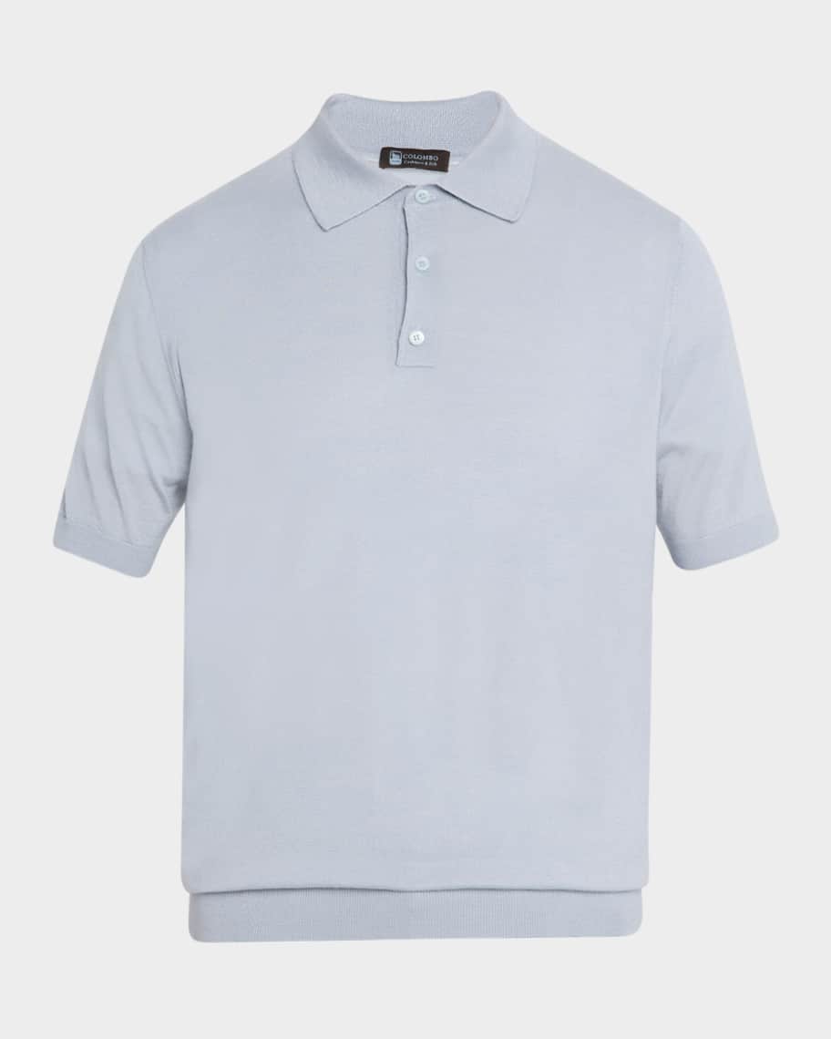 Colombo Men's Cashmere and Silk Short-Sleeve Polo Sweater | Neiman Marcus
