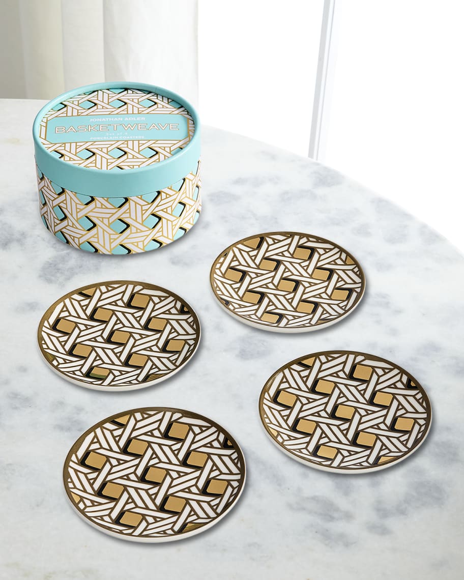 Jonathan Adler Basketweave Coasters, Set of 4 | Neiman Marcus
