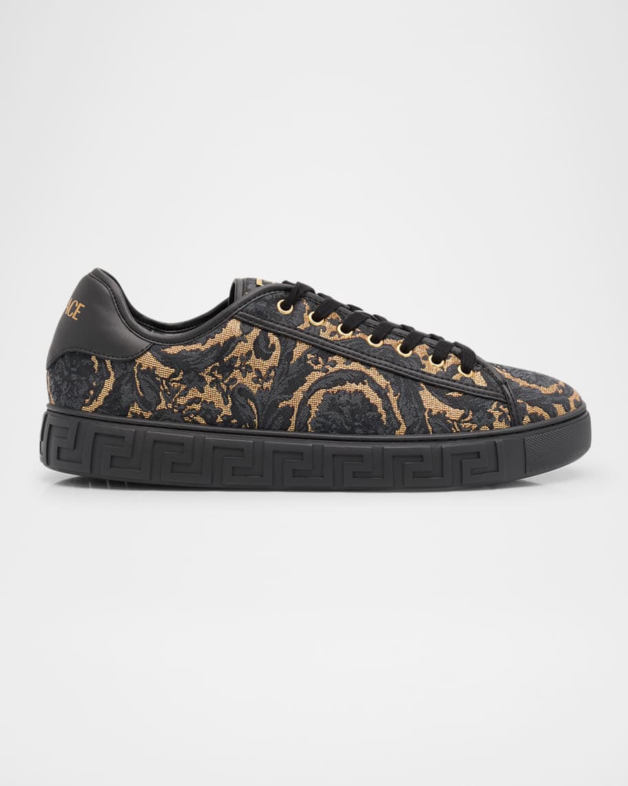 Versace Men's Baroque Jacquard Low-Top Sneakers | Neiman Marcus