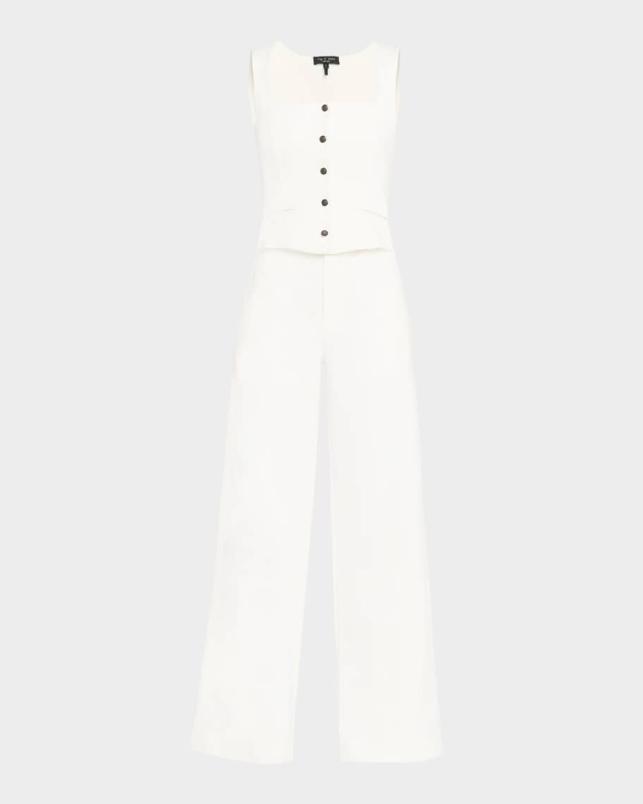 Rag & Bone Marianna Wide-Leg Ponte Jumpsuit | Neiman Marcus