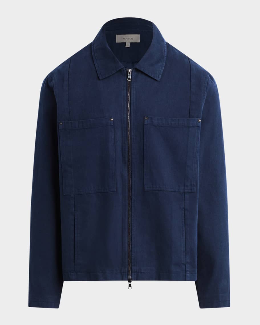 Hudson Men's Twill Zip Overshirt | Neiman Marcus