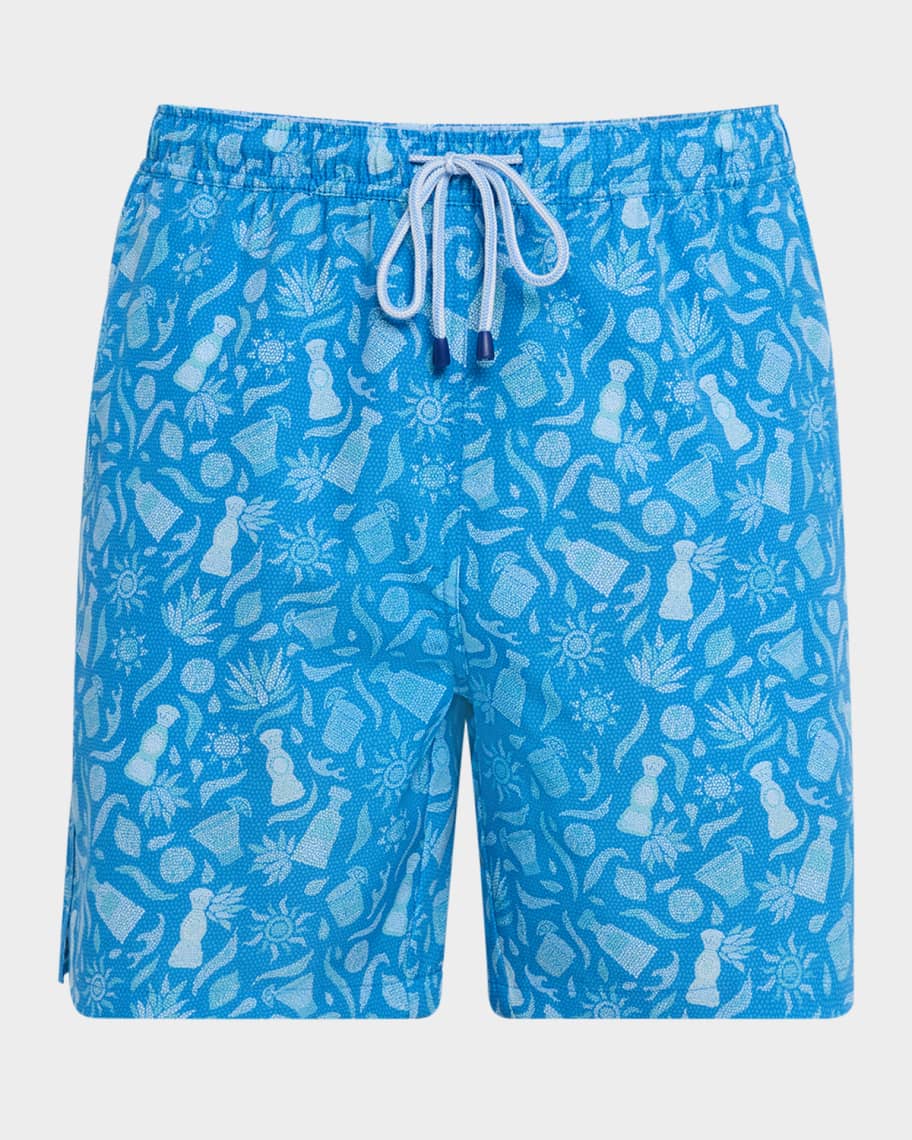 Peter Millar Men's Saltwater Spirits Swim Trunks, 7" Inseam | Neiman Marcus