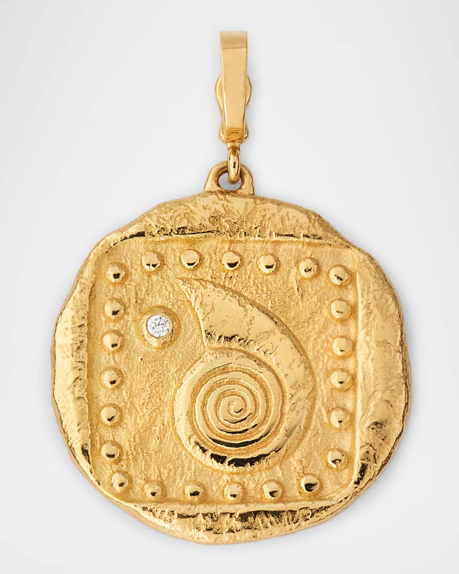 AZLEE Spiral Seashell Large Coin Pendant | Neiman Marcus