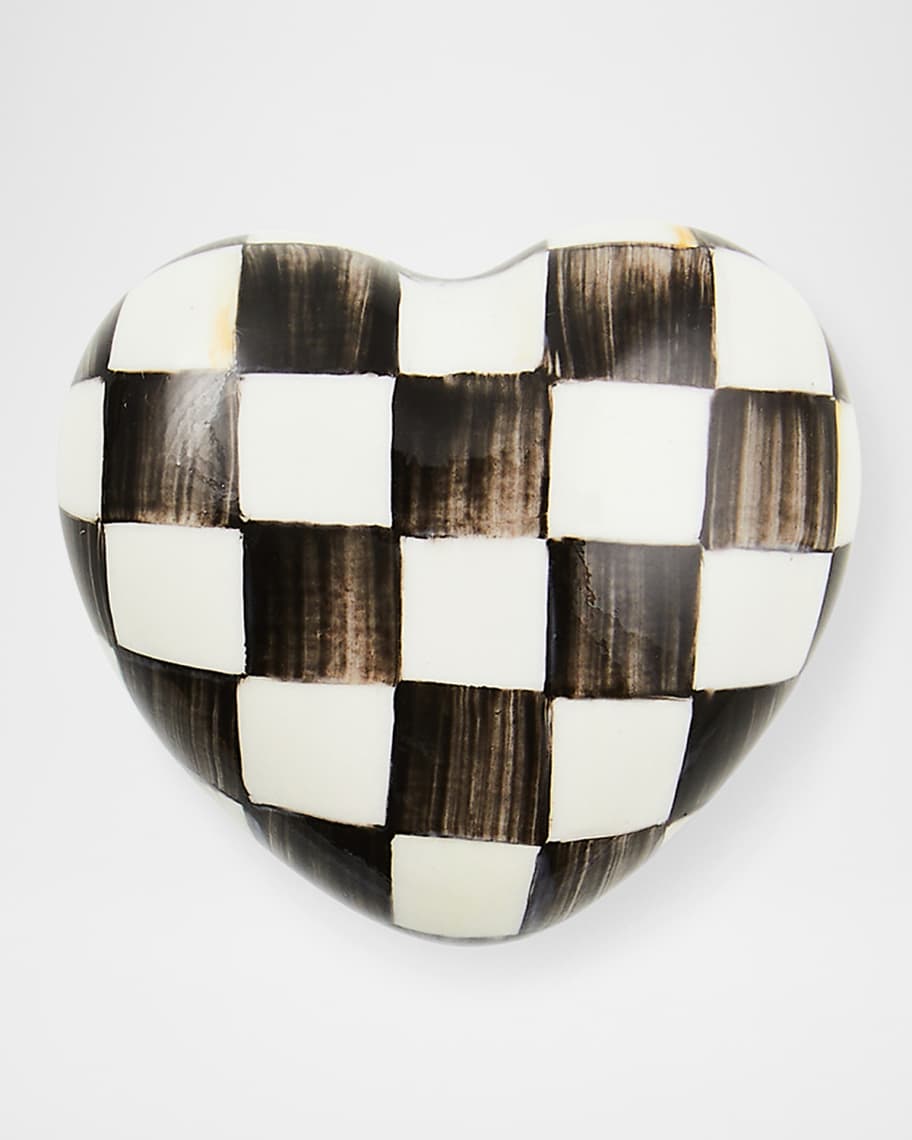 MacKenzie-Childs Courtly Check Heart Knob | Neiman Marcus