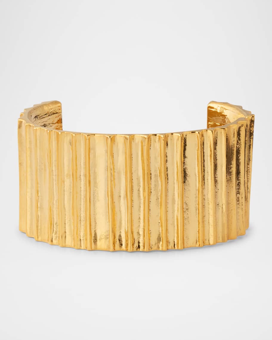 Kenneth Jay Lane Wide Ribbed Cuff Bracelet | Neiman Marcus