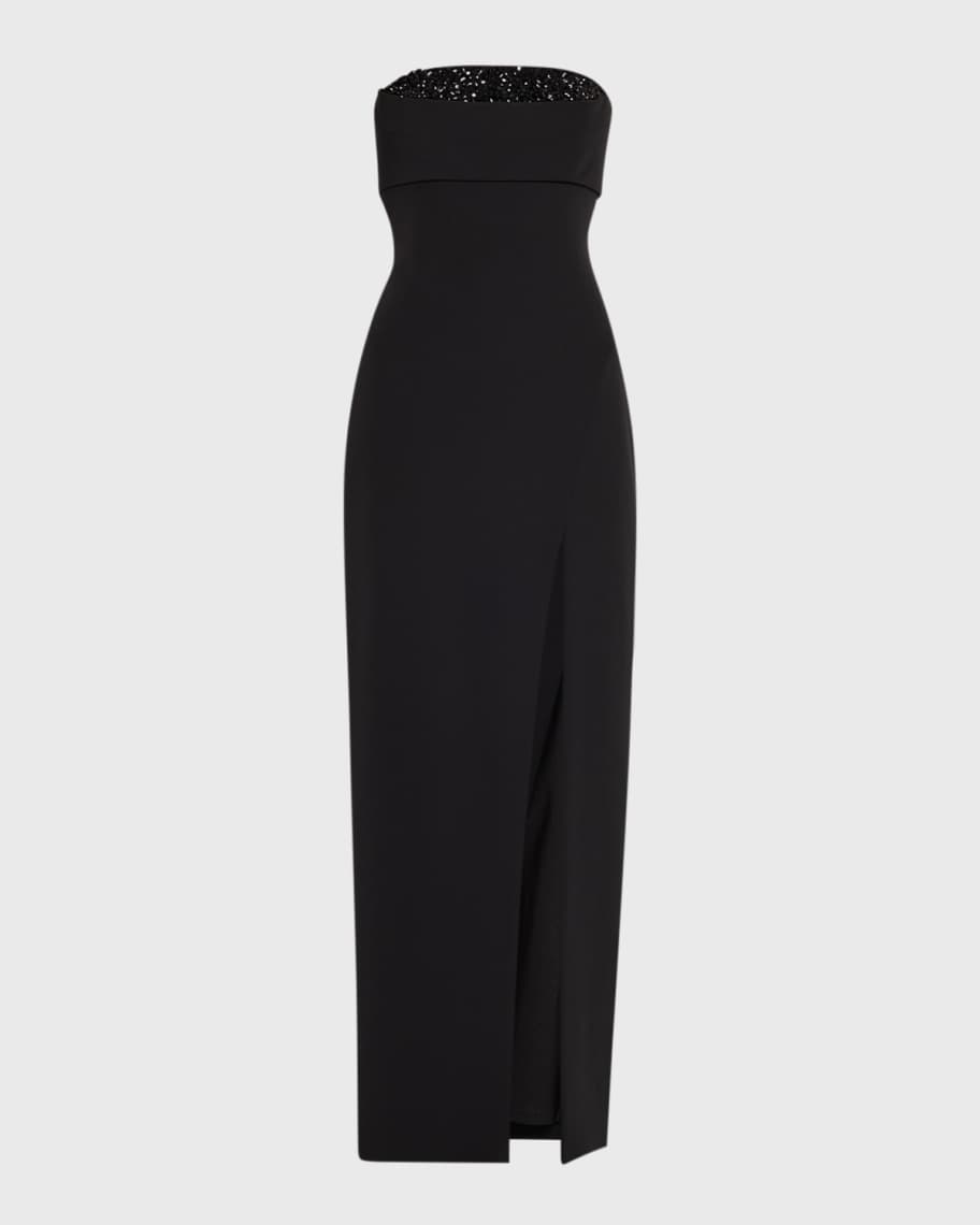 Aidan Mattox Strapless Crystal-Embellished Column Gown | Neiman Marcus