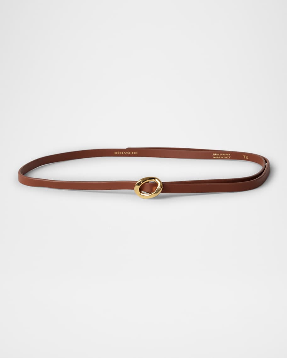 Dehanche Orbite Skinny Leather Belt | Neiman Marcus