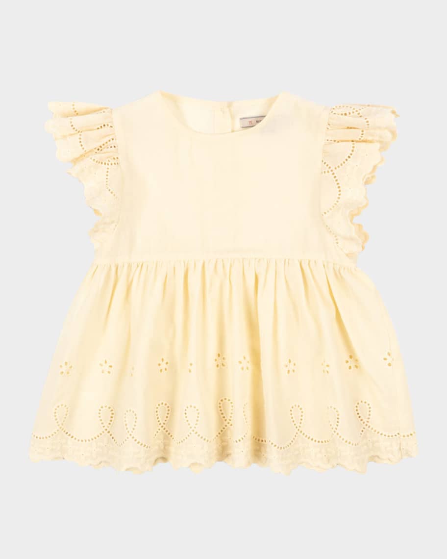 Konges Slojd Girl's Posey Embroidered Ruffle Top, Size 18M-10 | Neiman ...