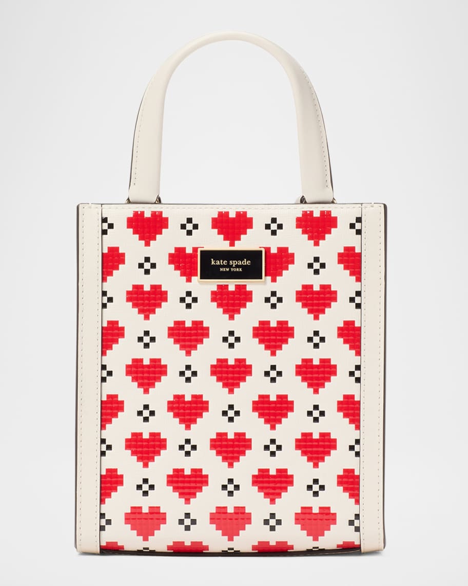 kate spade new york manhattan mini pixel heart leather tote crossbody ...