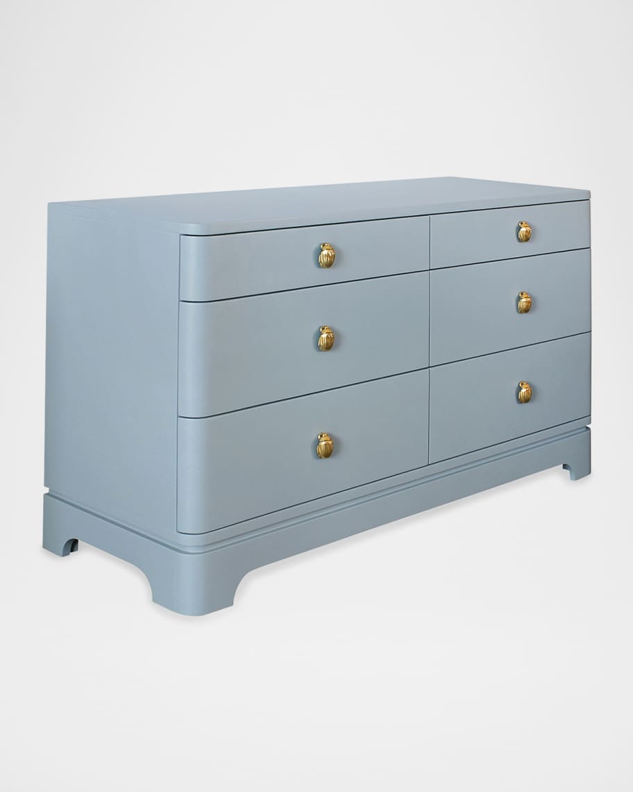 Worlds Away Kilmer 6-Drawer Dresser, Light Blue | Neiman Marcus