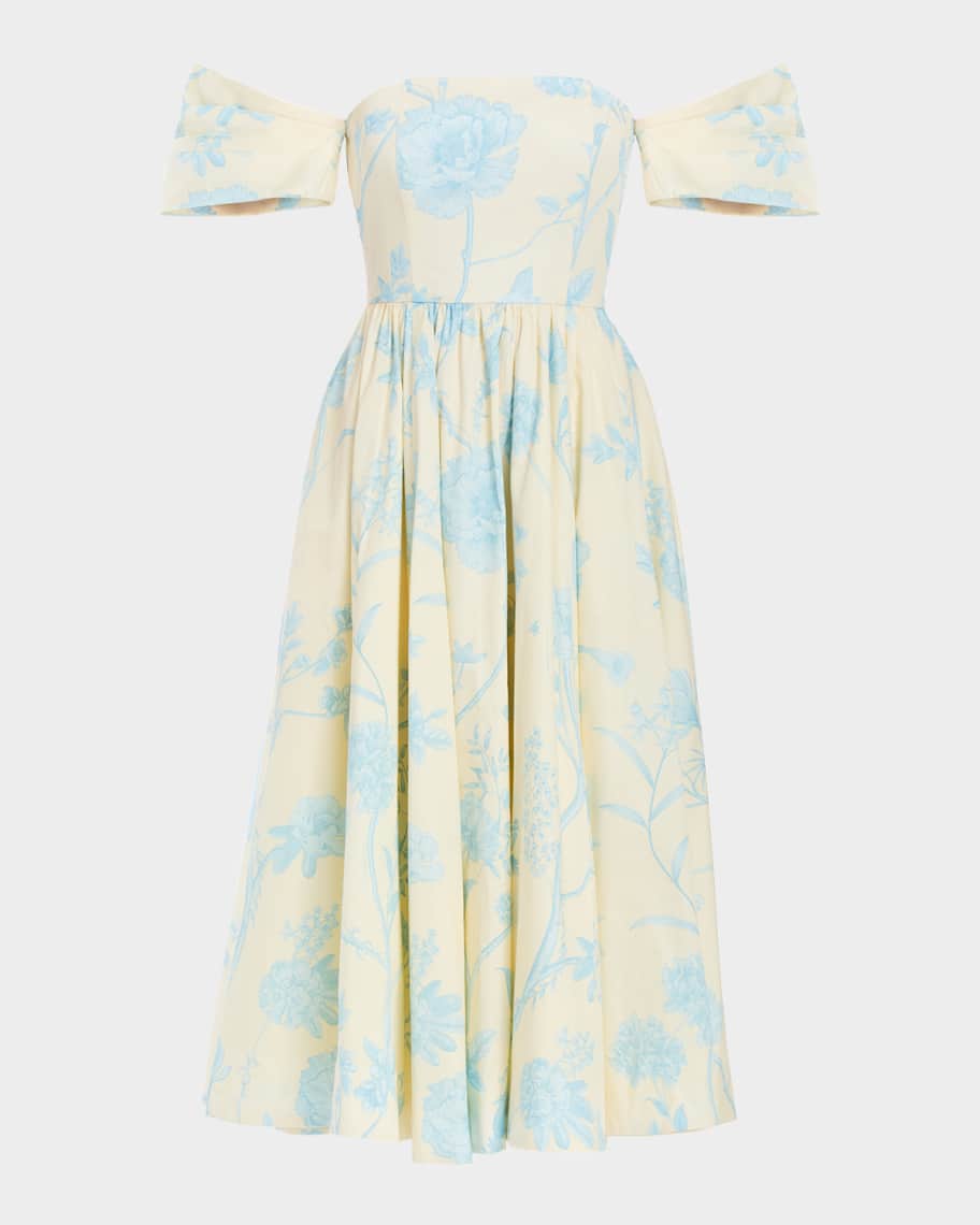 Mestiza New York Odette Off-Shoulder Cotton Midi Dress | Neiman Marcus