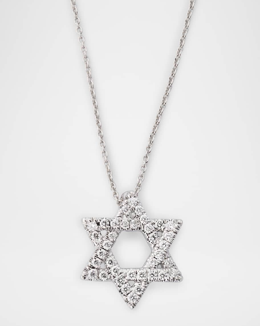 Lisa Nik 18K White Gold Star Of David Diamond Pendant Necklace | Neiman ...