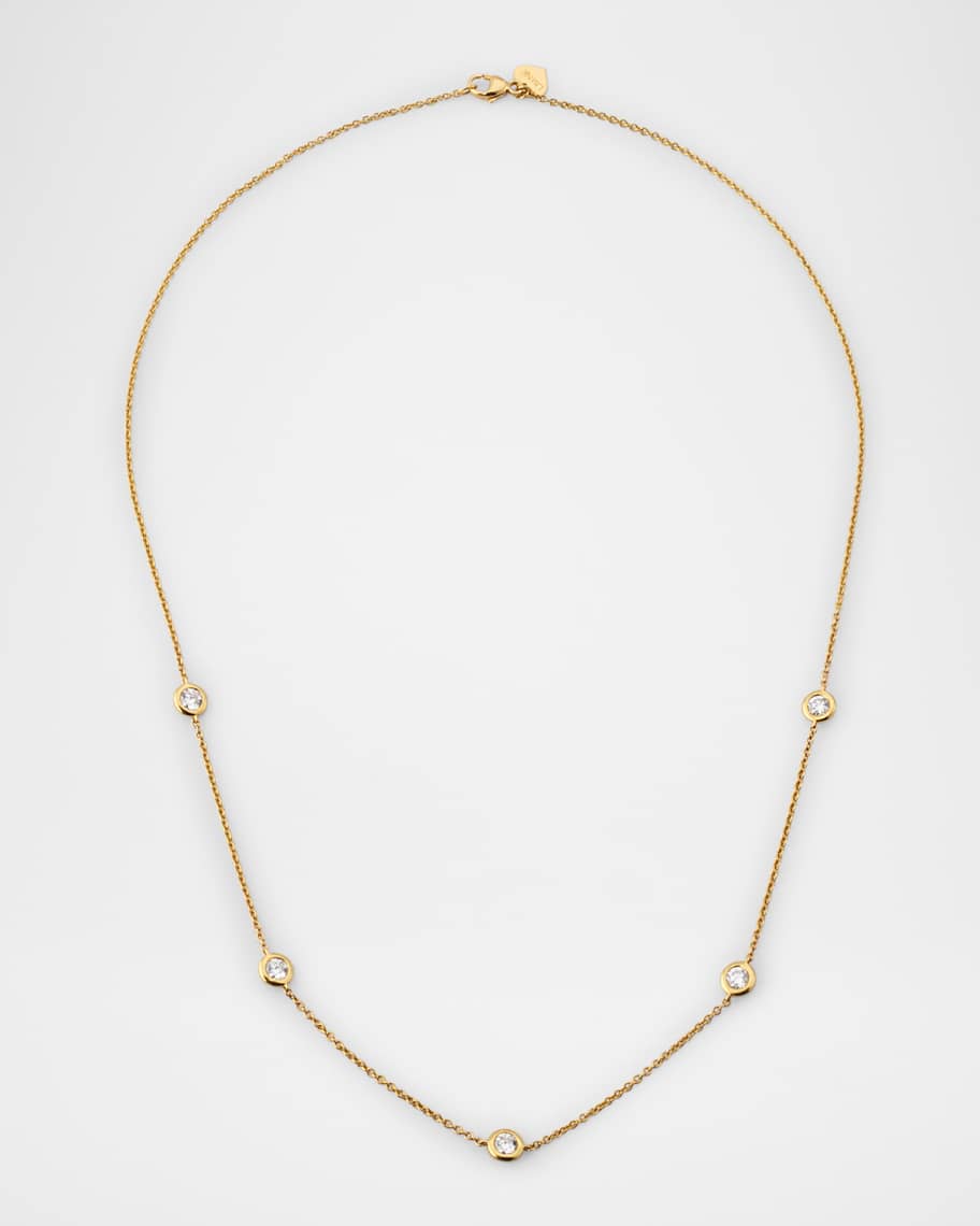 Lisa Nik 18K Yellow Gold 5 Diamond Dot Necklace, 0.92tcw | Neiman Marcus