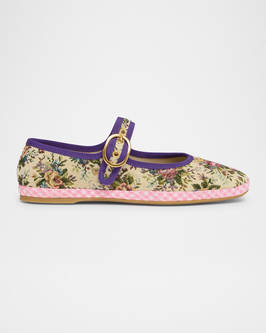 Valentino Garavani Endouce Brocade Floral Ballet Flats | Neiman Marcus