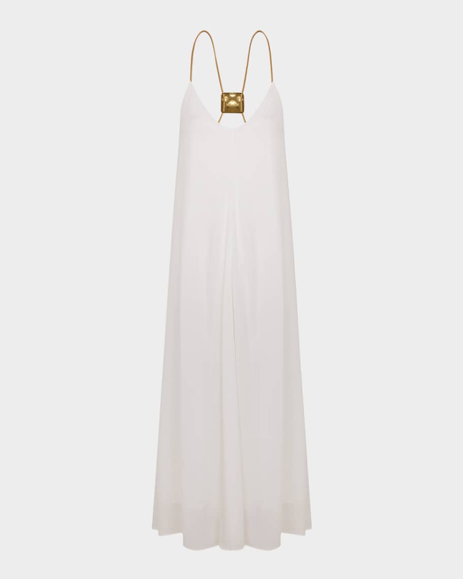 Vix Solid Rebeca V-Neck Maxi Dress | Neiman Marcus