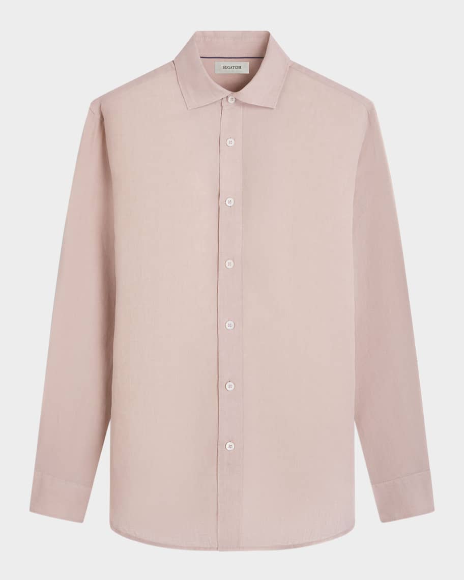 Bugatchi Men's Axel Long-Sleeve Linen Sport Shirt | Neiman Marcus