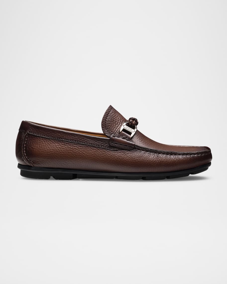 Magnanni Men's Monterey Leather Braided-Bit Loafers | Neiman Marcus