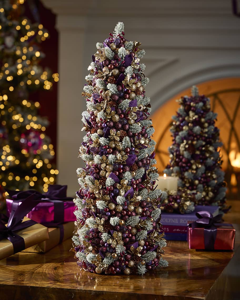 Salzburg Creations Frosted Plum 24" Tabletop Tree | Neiman Marcus