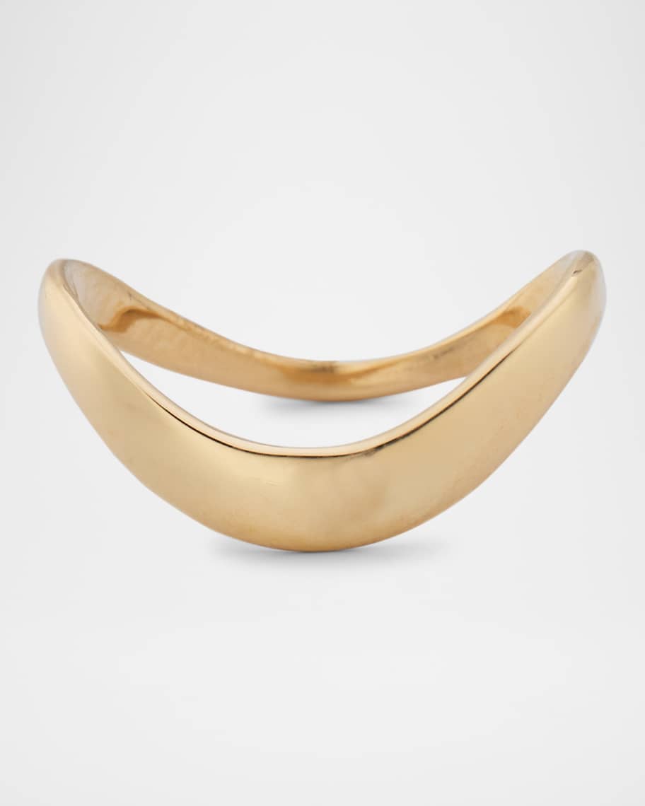 LANA 14K Gold Skinny Curved Bubble Ring | Neiman Marcus