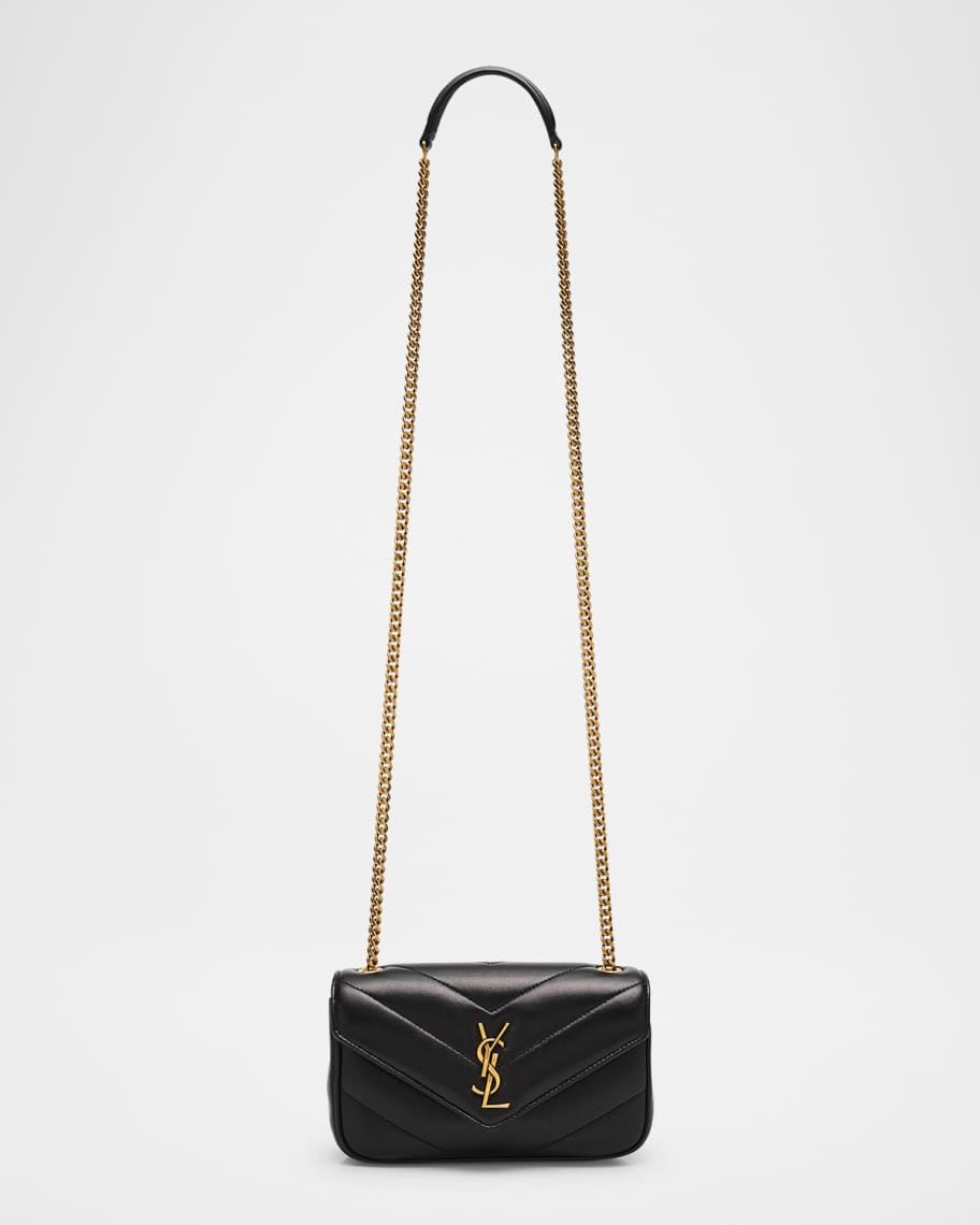 Saint Laurent Loulou Mini YSL Chain Crossbody Bag in Quilted Leather ...