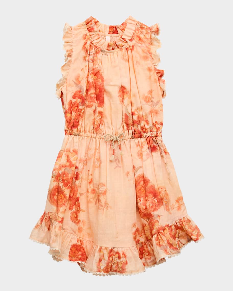 Zimmermann Girl's Cascadian Floral-Print Frill Dress, Size 2-12 ...