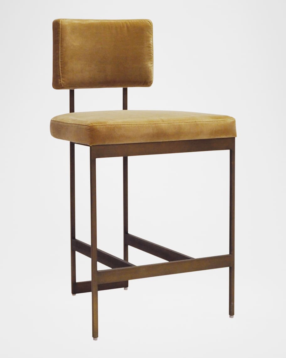 Worlds Away Baylor 26" Velvet Counter Stool | Neiman Marcus