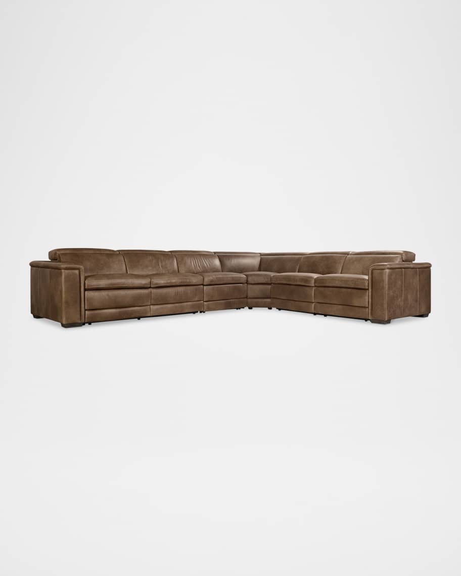 Bernhardt Lioni Leather 4-Piece Power Motion Sectional | Neiman Marcus