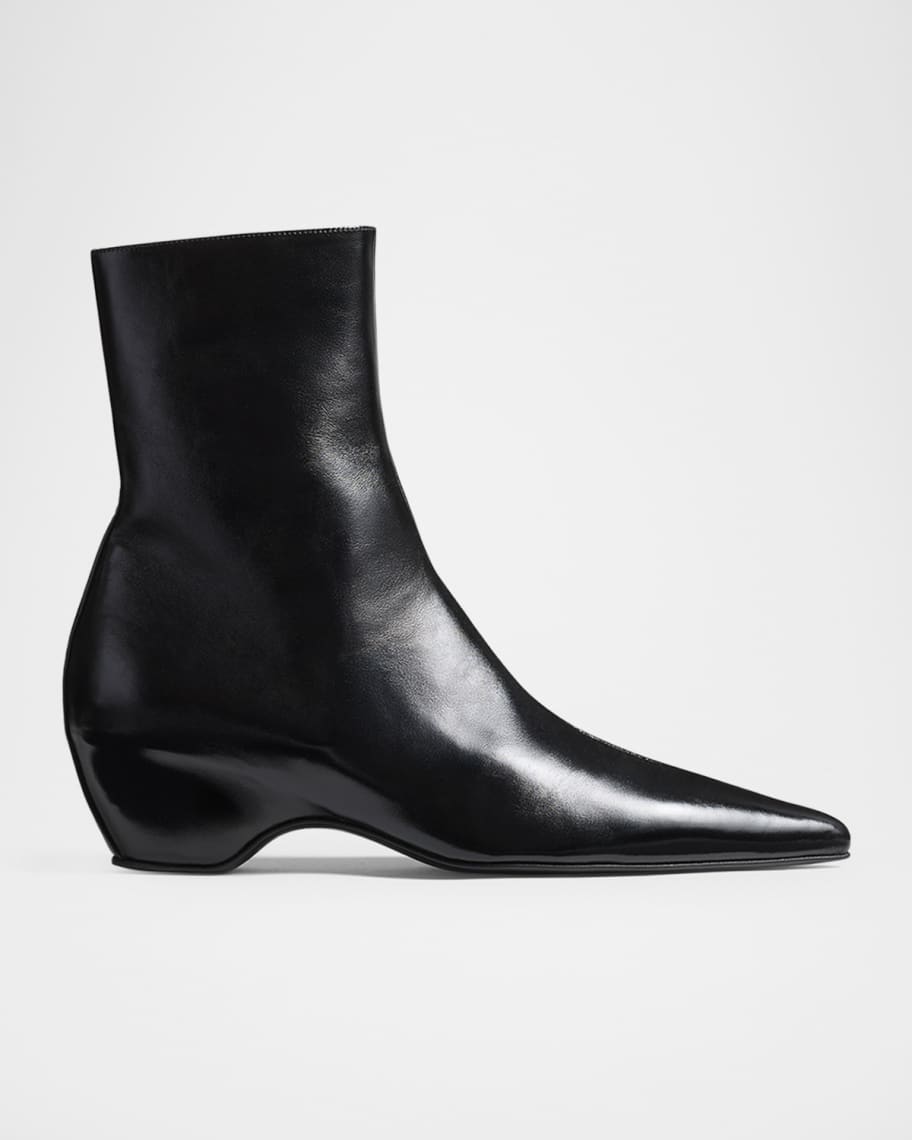 Khaite Sybil Leather Ankle Boots | Neiman Marcus