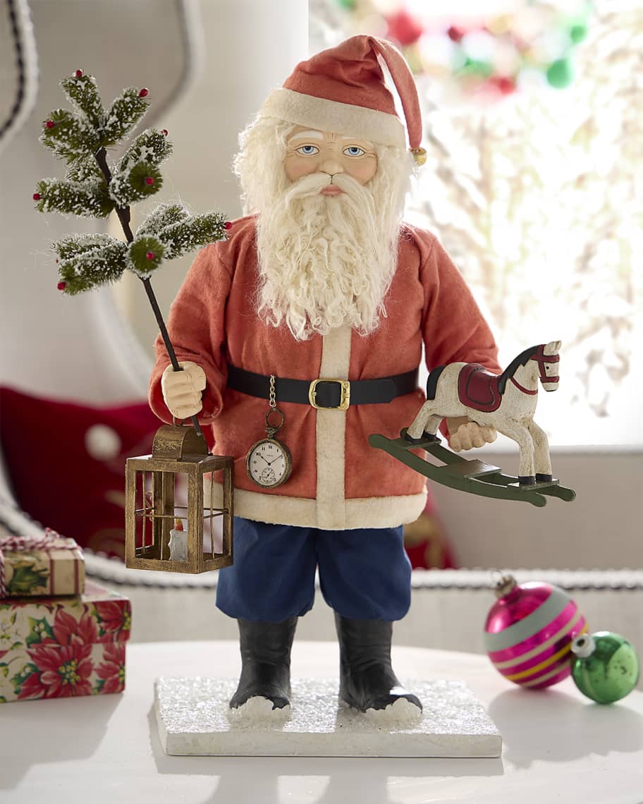 Bethany Lowe Vintage Santa with Toy Horse Figurine | Neiman Marcus
