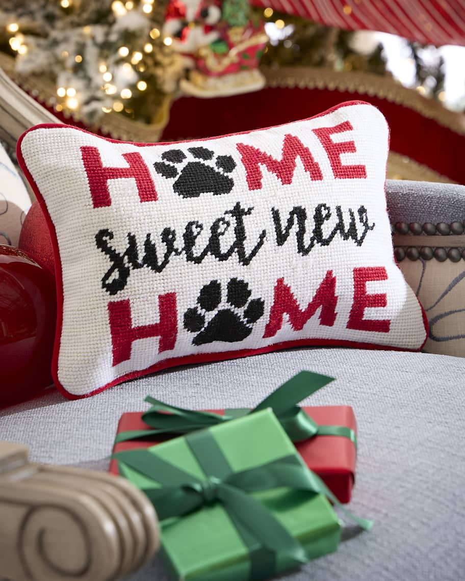 C & F Home Sweet New Home Needlepoint Pillow, 8" x 12" | Neiman Marcus