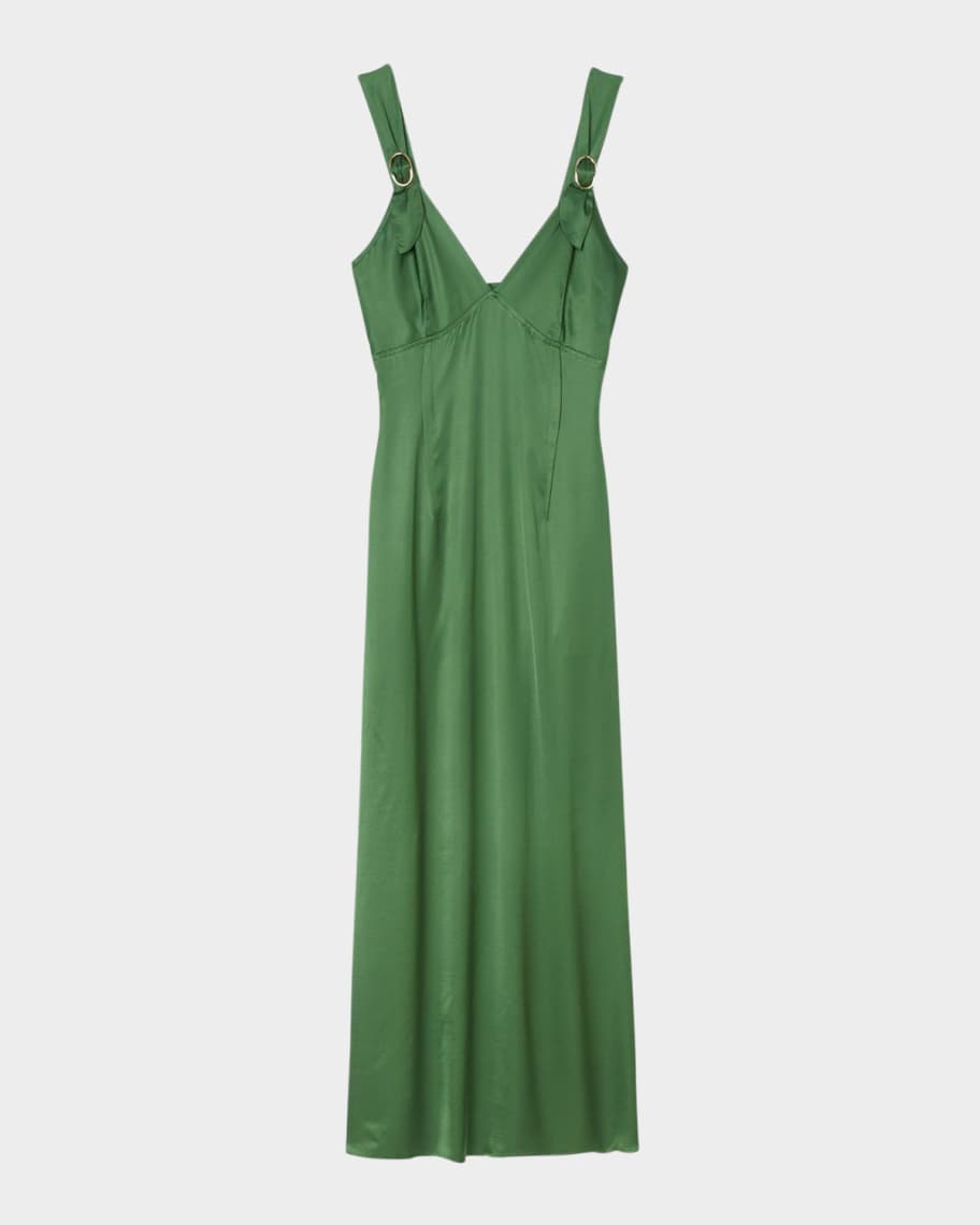 Sandro Cecile Buckle-Strap Midi Dress | Neiman Marcus