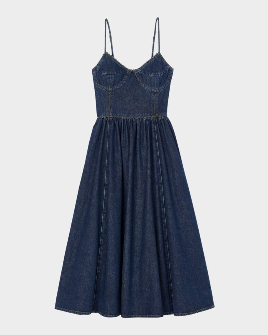 Sandro Sophie Denim Midi Dress | Neiman Marcus