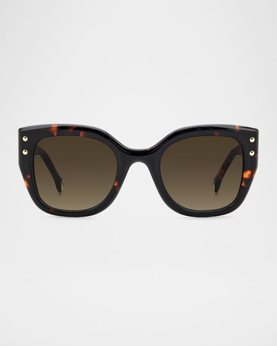Carolina Herrera Logo-Print Square Acetate Sunglasses | Neiman Marcus