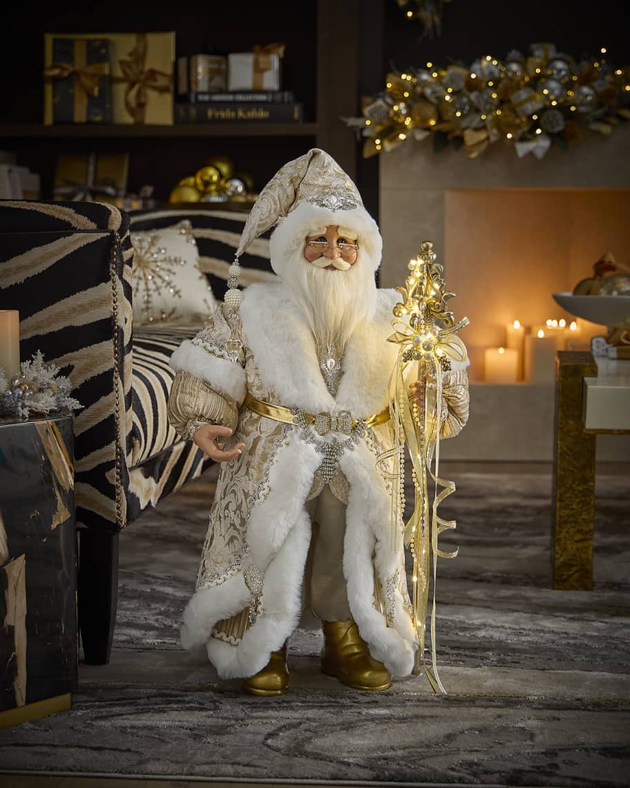 Karen Didion Originals Gold Couture Santa, 31" | Neiman Marcus