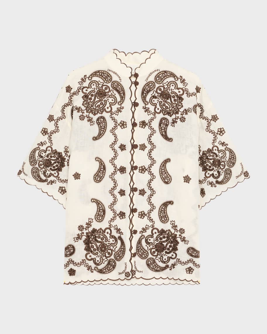 Zimmermann Ascension Embroidered Shirt | Neiman Marcus