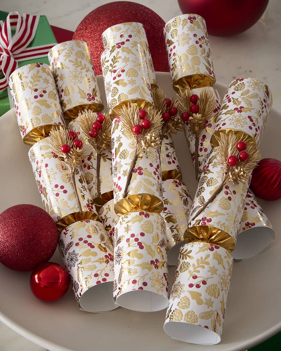 Robin Reed Winter Berry Christmas Crackers, Set of 6 | Neiman Marcus