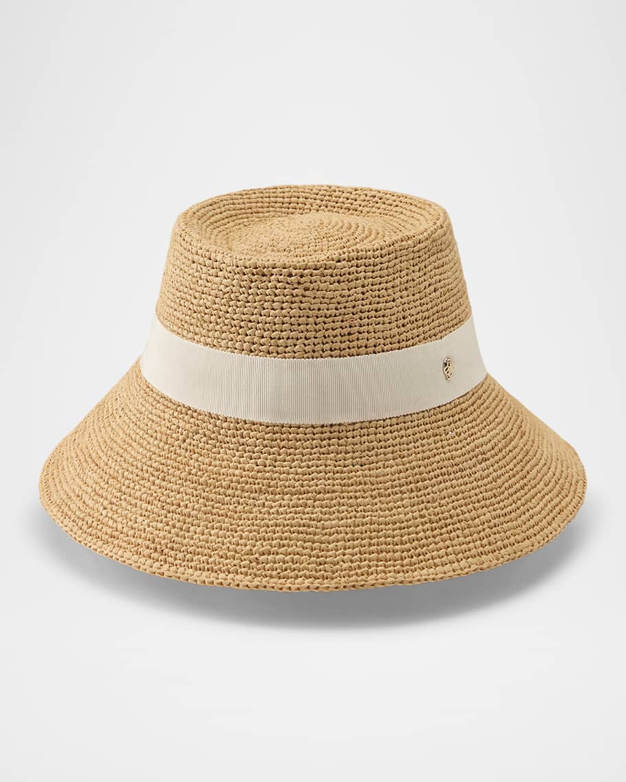 Helen Kaminski Clover Raffia Cloche Bucket hat | Neiman Marcus