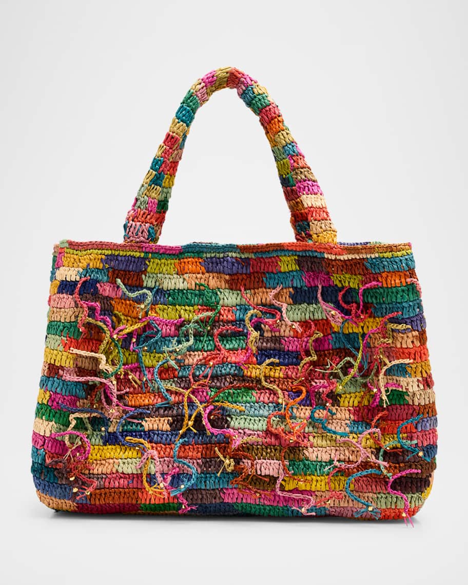 Made For A Woman Spaghetti Woven Tote Bag with Beaded Fringe | Neiman ...