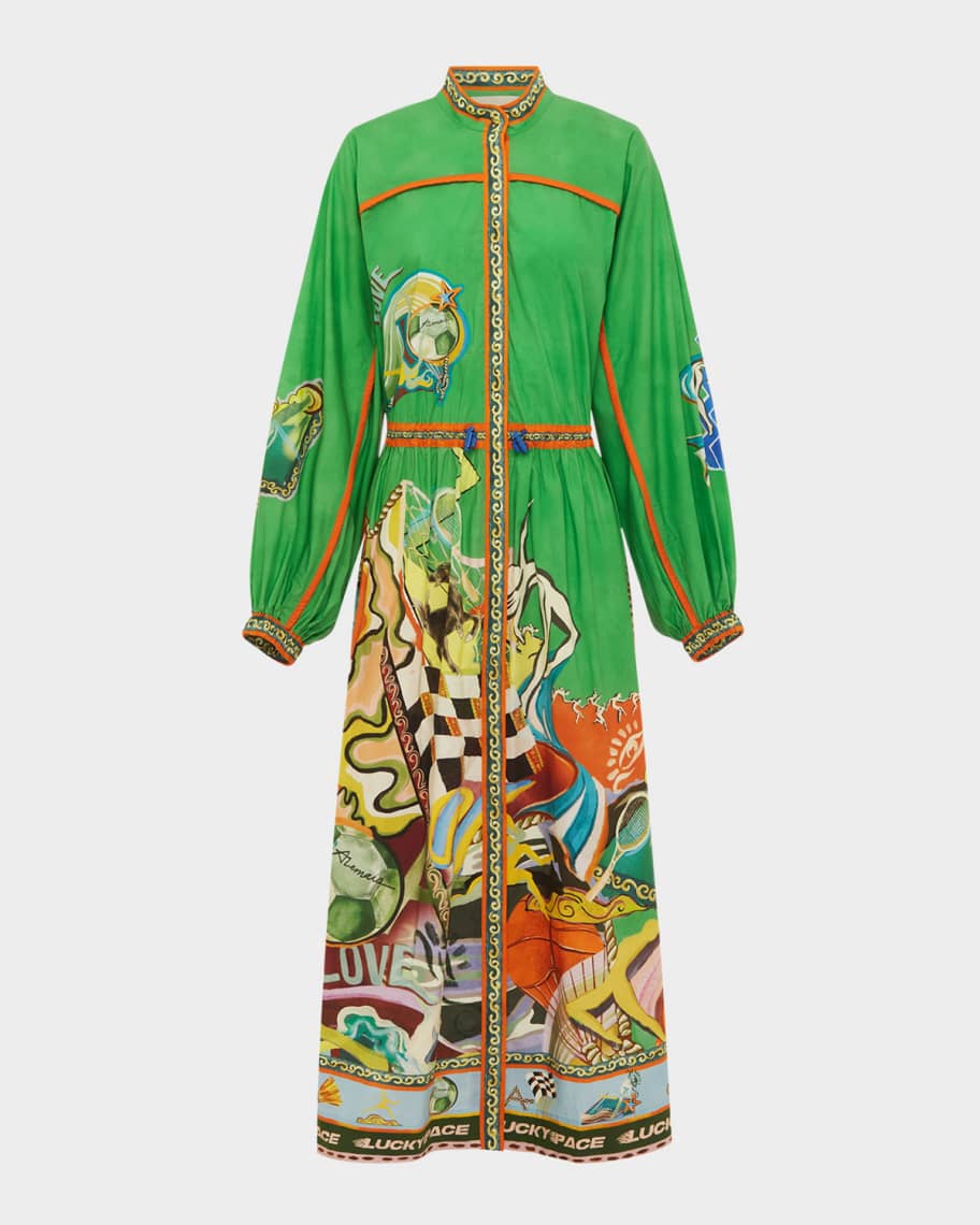 ALEMAIS Lucky Pace Midi Shirtdress | Neiman Marcus