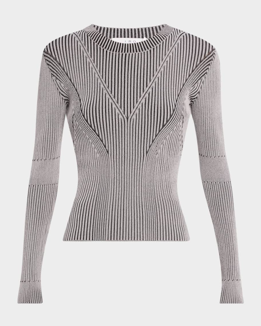 Iro Cleona Long-Sleeve Ribbed Top | Neiman Marcus