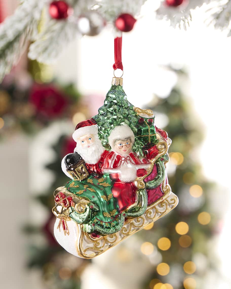 Neiman Marcus Mr. and Mrs. Claus in Sleigh Christmas Ornament | Neiman ...