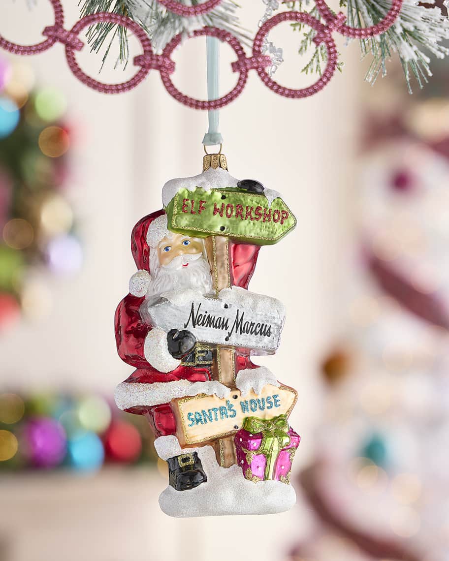 Neiman Marcus Santa with Road Signs Christmas Ornament | Neiman Marcus