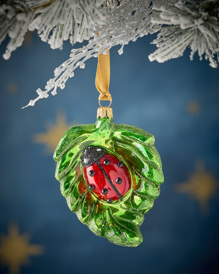 Impuls Ladybug Leaf Christmas Ornament | Neiman Marcus