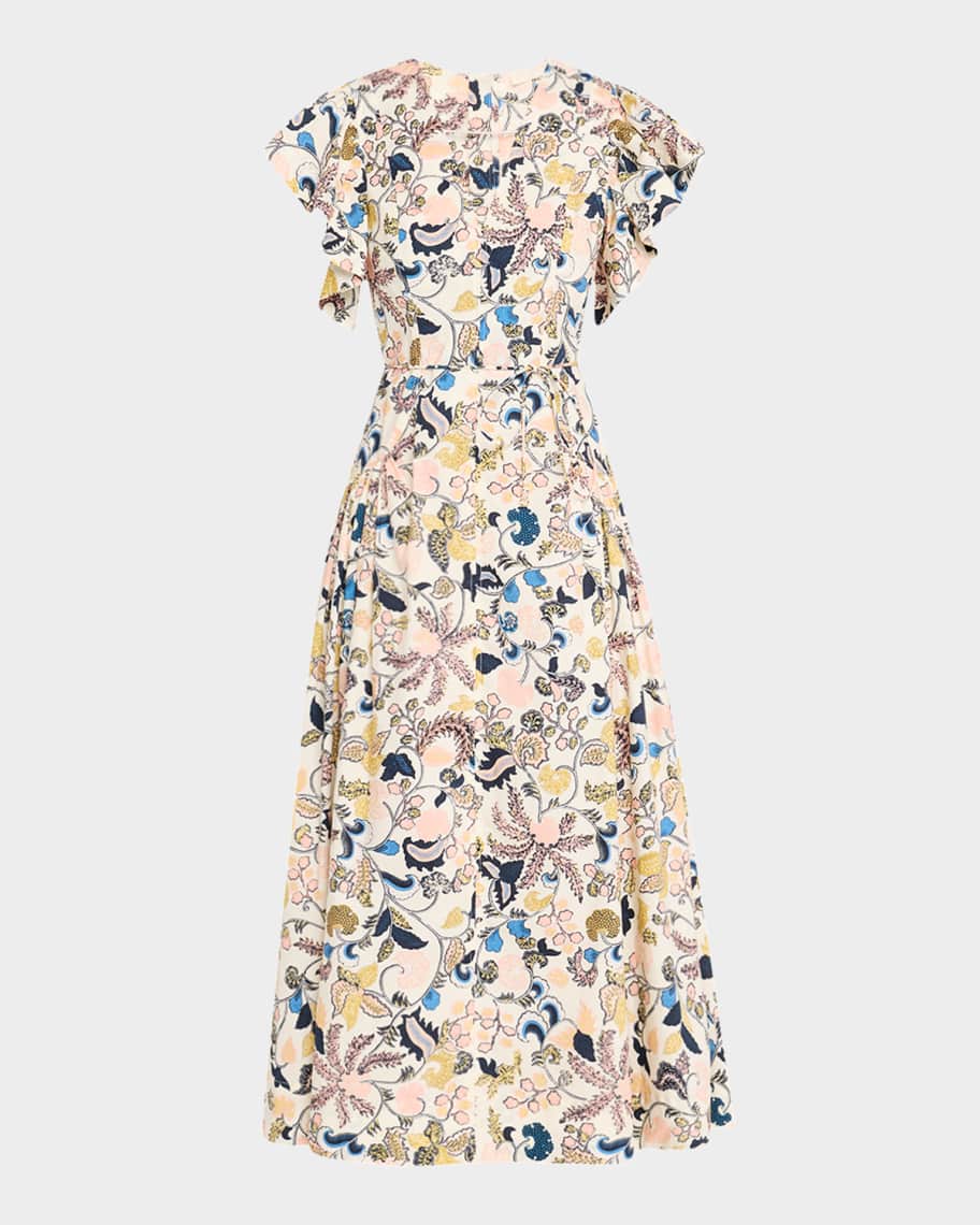 Ulla Johnson Darya Drop-Waist Midi Dress | Neiman Marcus