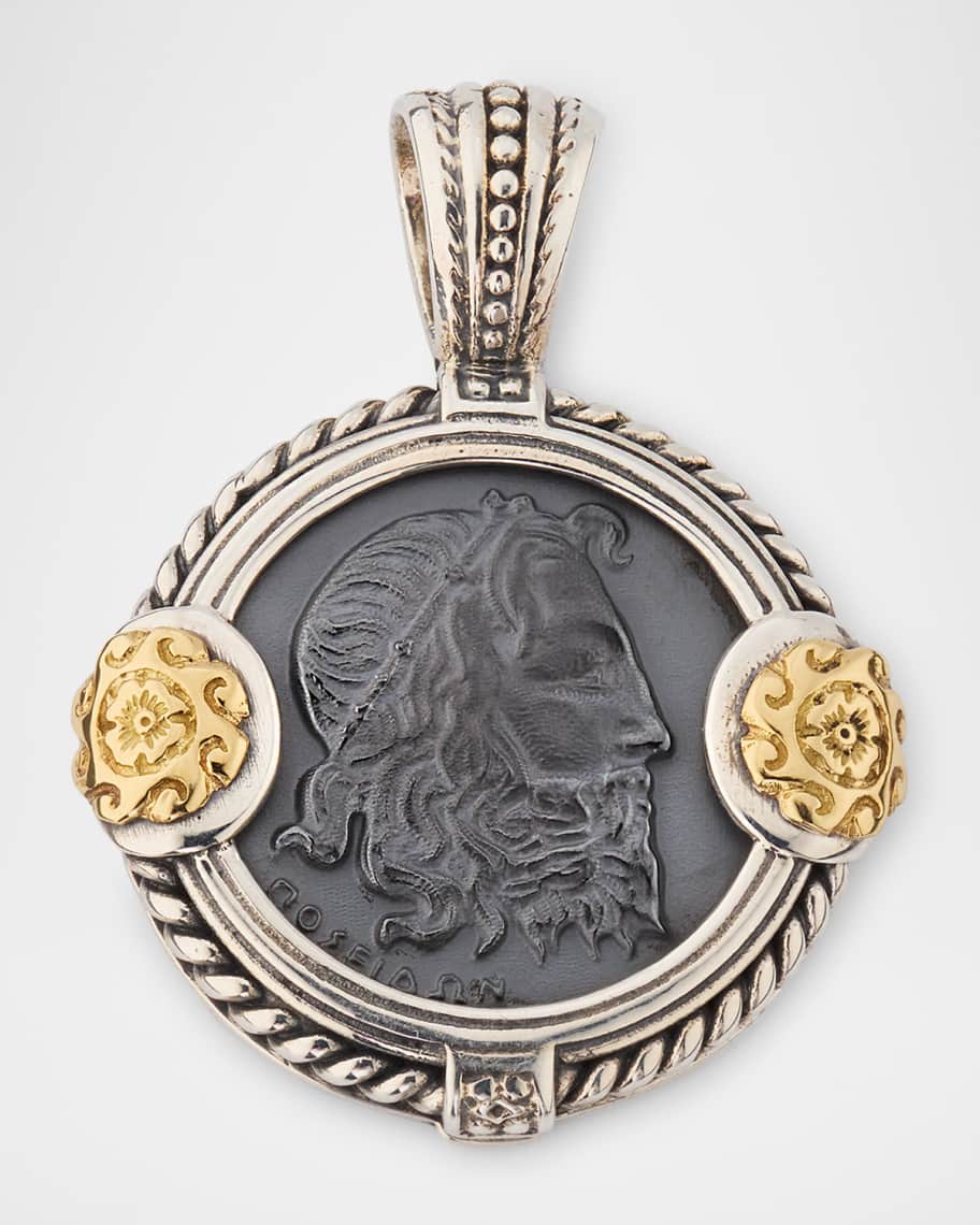 Konstantino Men's Hydra Hematite Coin Pendant | Neiman Marcus