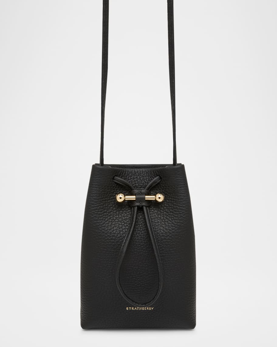 STRATHBERRY Osette Drawstring Leather Crossbody Pouch Bag | Neiman Marcus