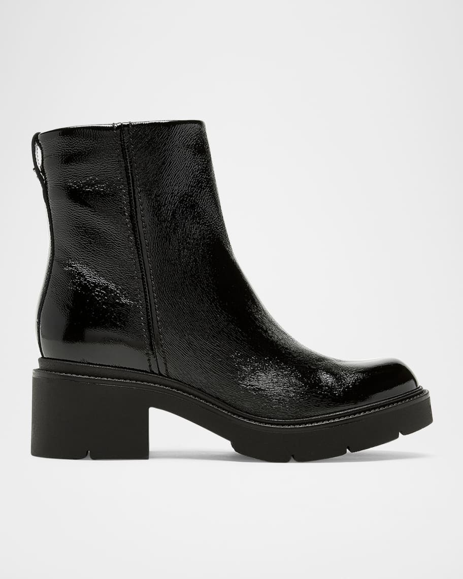 La Canadienne Alec Crinkle Leather Lug-Sole Ankle Booties | Neiman Marcus