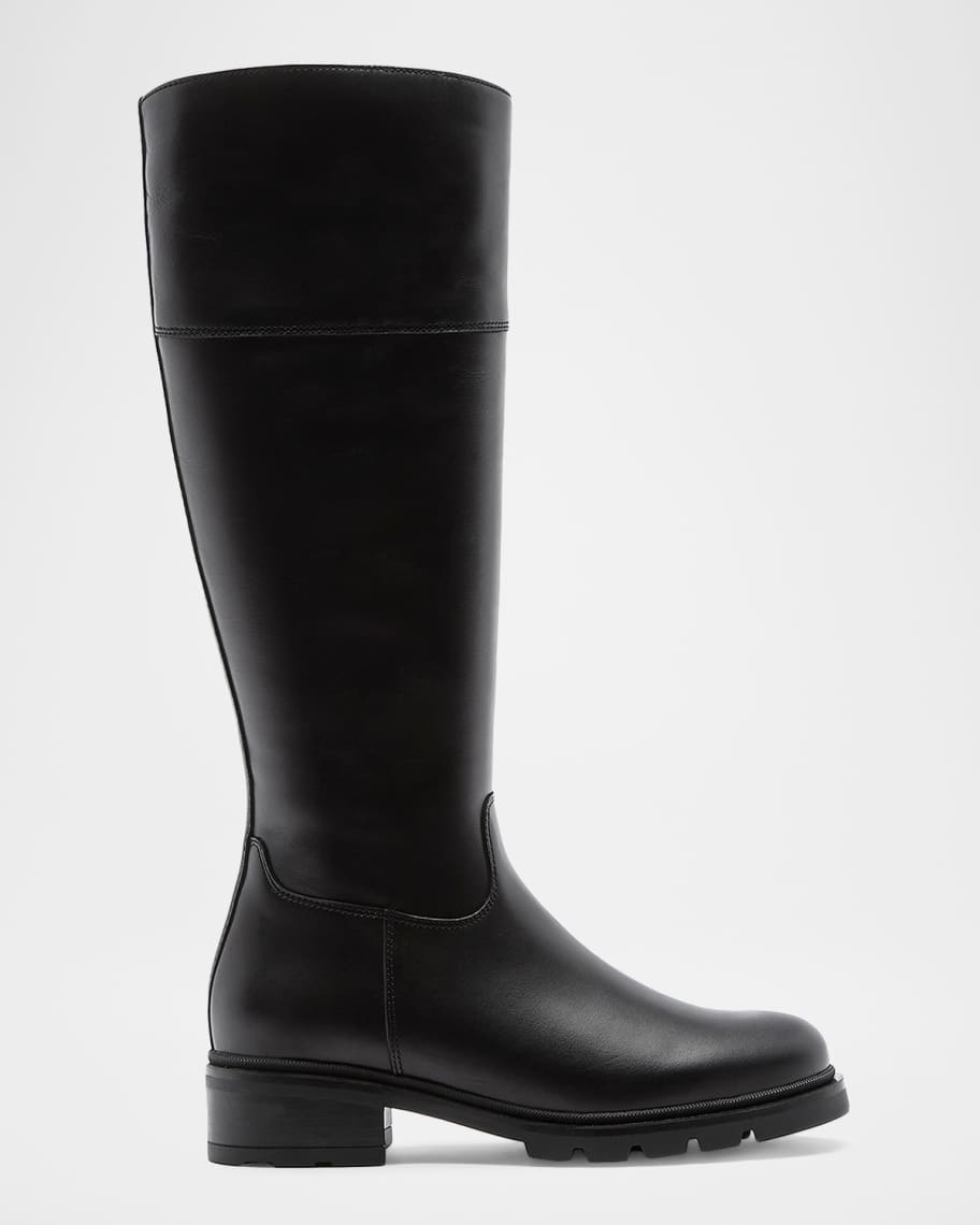 La Canadienne Scottie Leather Lug-Sole Knee-High Boots | Neiman Marcus