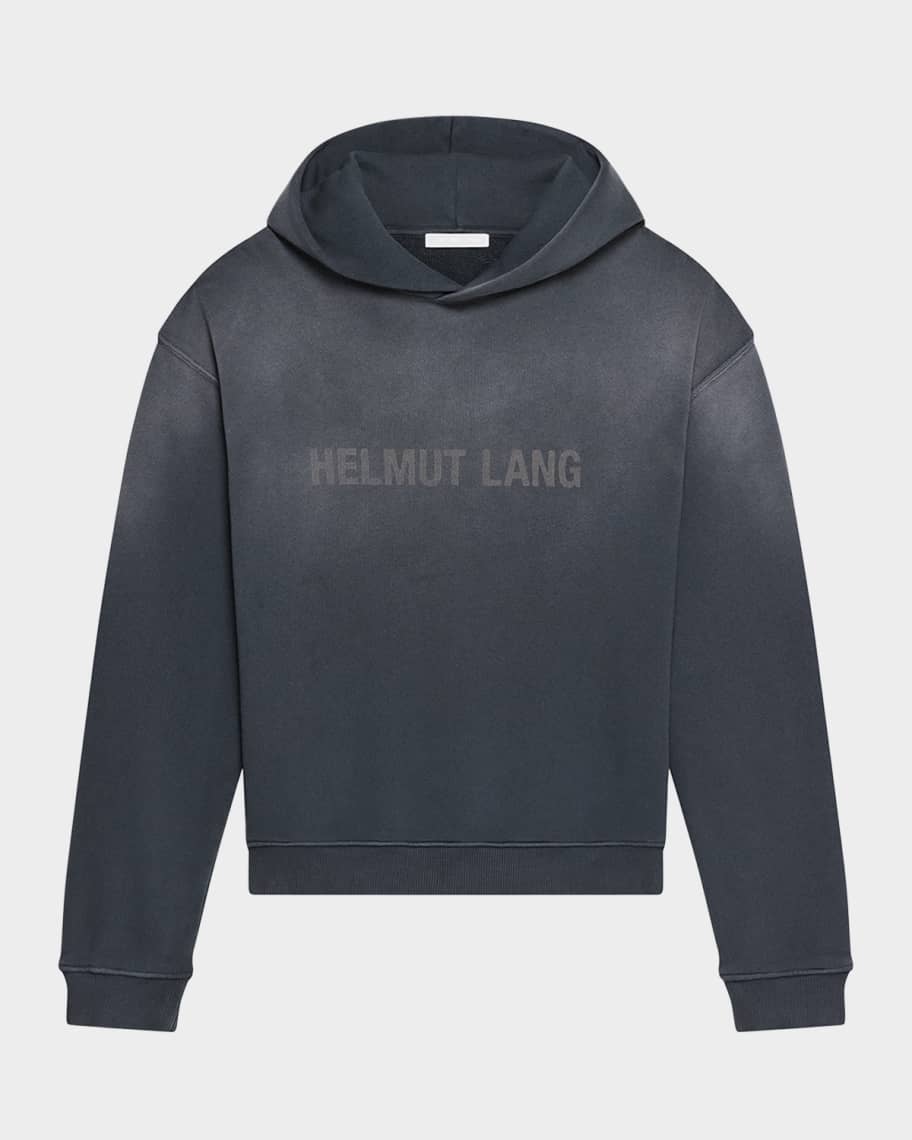 Helmut Lang Men's Faded Logo Print Hoodie | Neiman Marcus